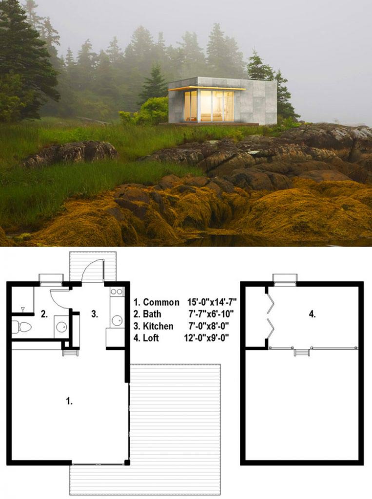 27 Adorables planos de planta de Tiny House gratis | Yakaranda