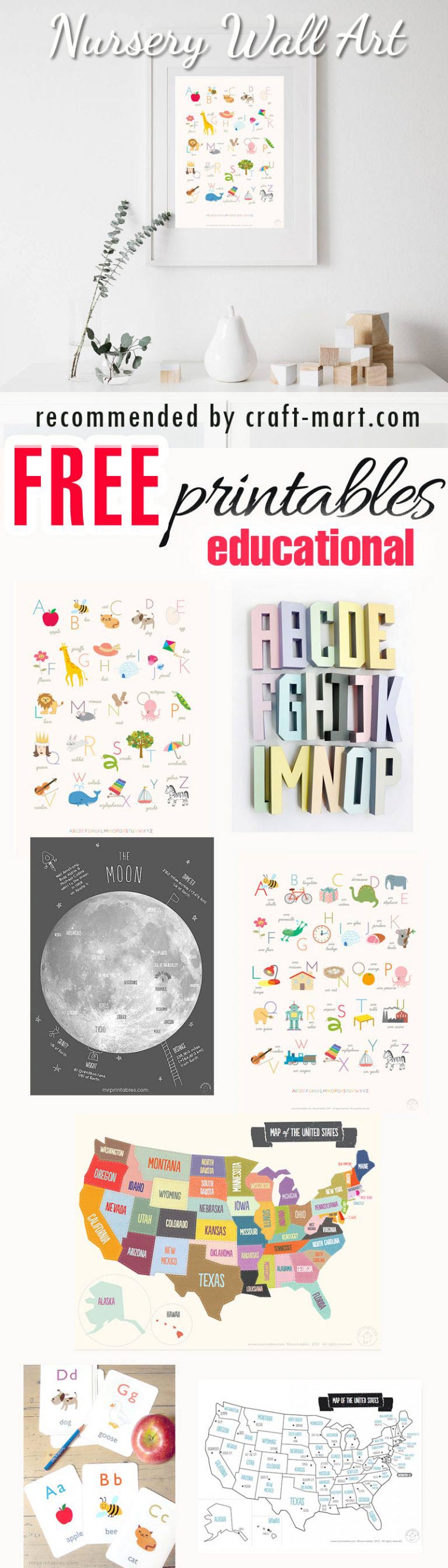 100+ Best Free Nursery Printables and Wall Art - Craft-Mart