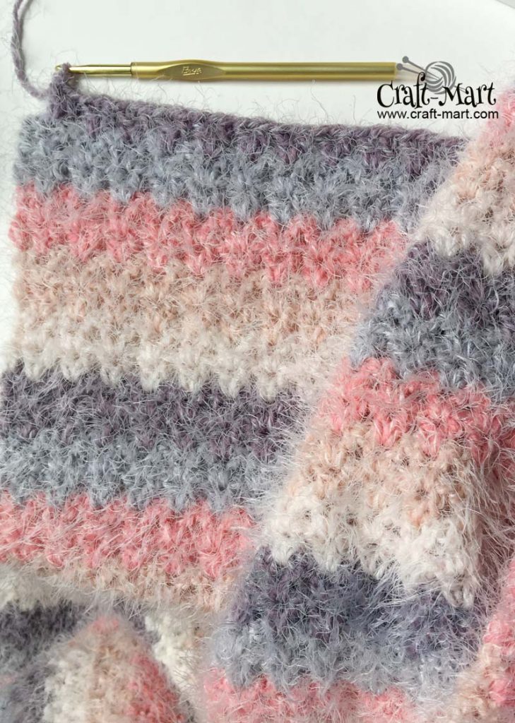 How to Crochet a Blanket using V-Stitch (Step-by-Step Tutorial) - Craft ...