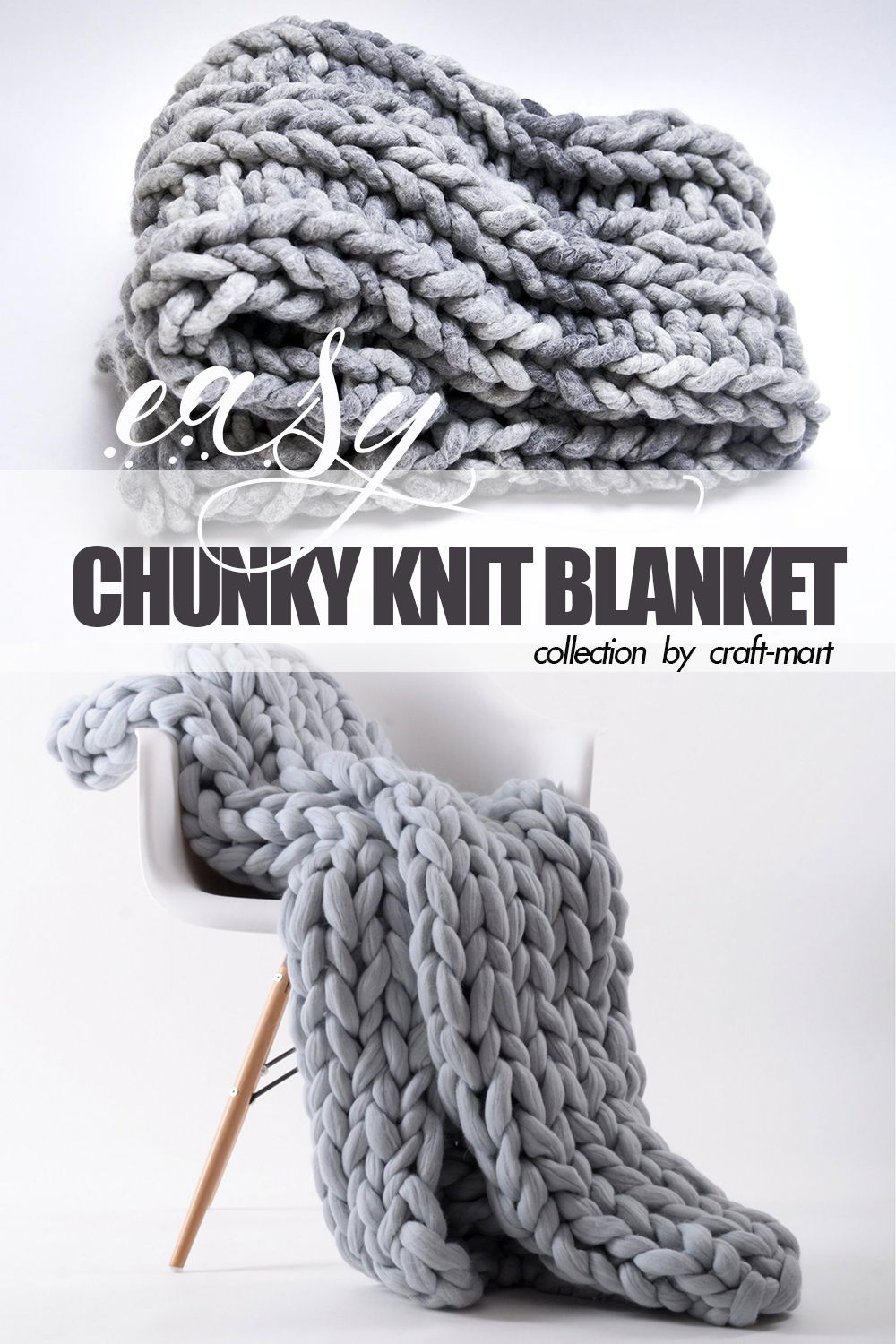 Chunky knit blanket (arm knit or finger knit) - Craft-Mart