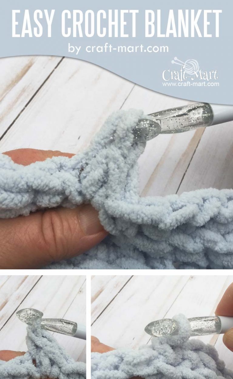 Simple chunky crochet blanket tutorial (FREE Bernat blanket yarn ...