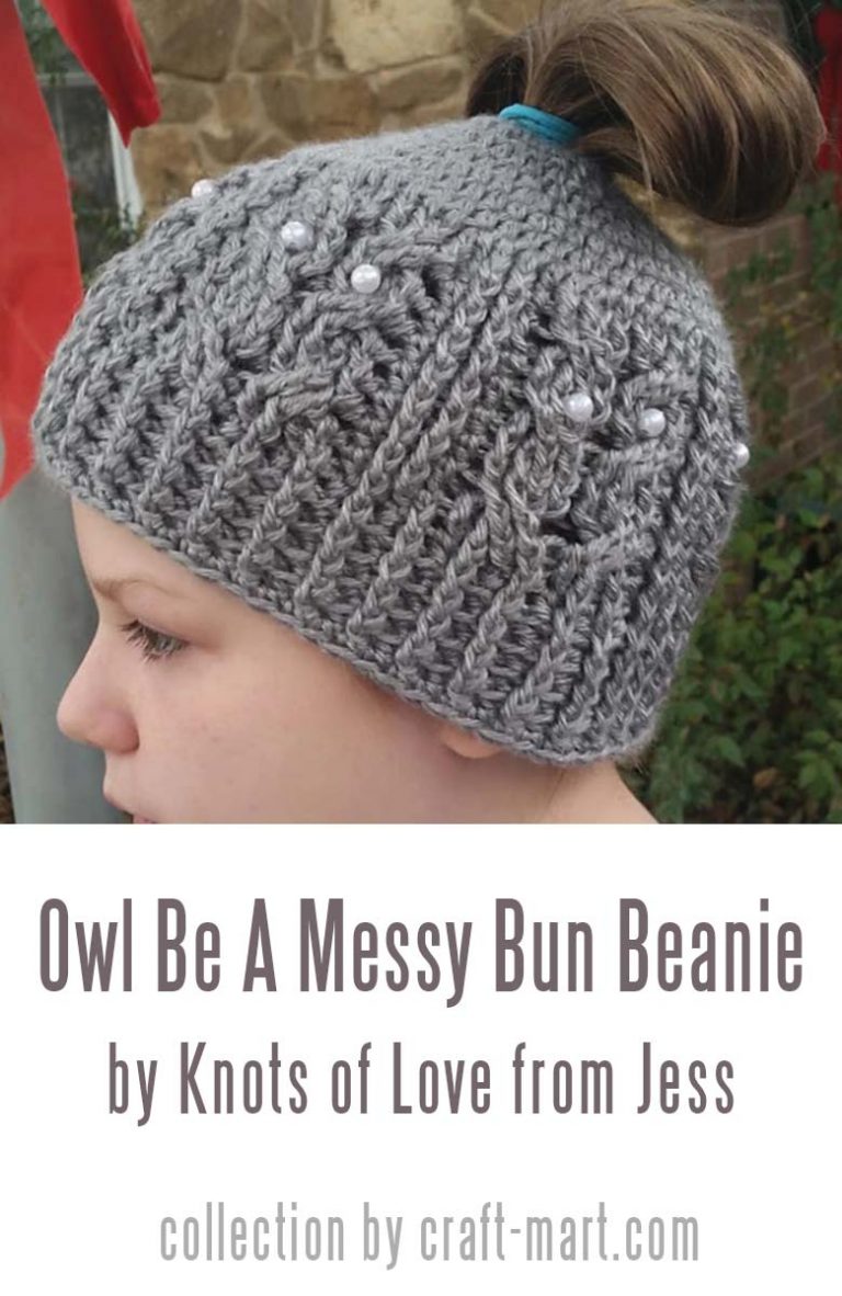 12 Easy Patterns for Messy Bun Crochet Hat - Craft-Mart