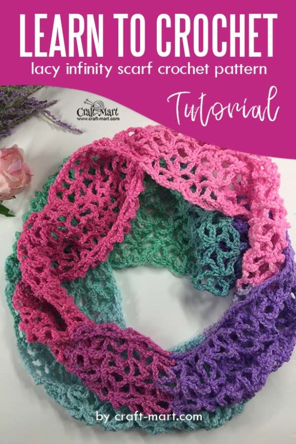 Lacy Infinity Scarf Crochet Pattern - Craft-Mart