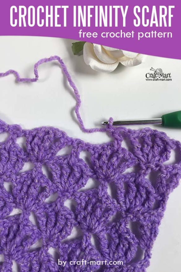 Easy Crochet Infinity Scarf Pattern (for spring and summer) - Craft-Mart