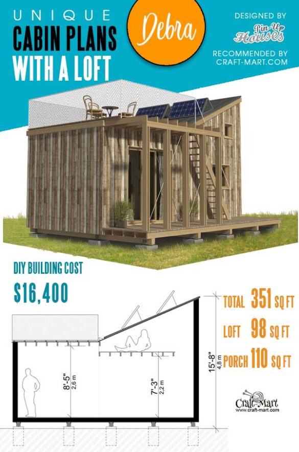 10 unique plans of tiny homes and cabins with loft - Craft-Mart