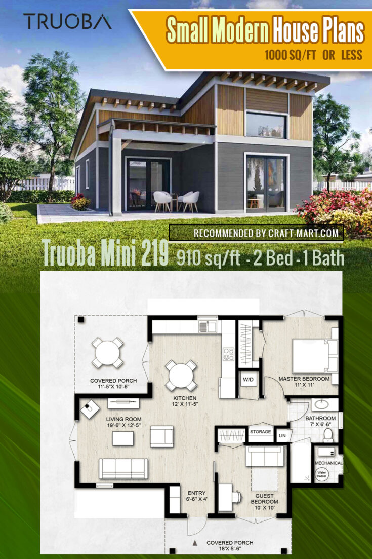 10 Modern under 1000 square feet house plans - Craft-Mart