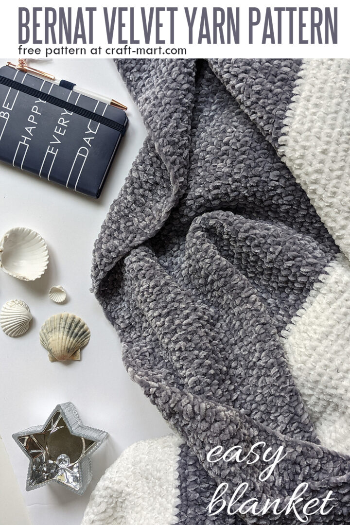 Bernat Velvet Yarn Crochet Pattern: Modern Color Blocks - Craft-Mart