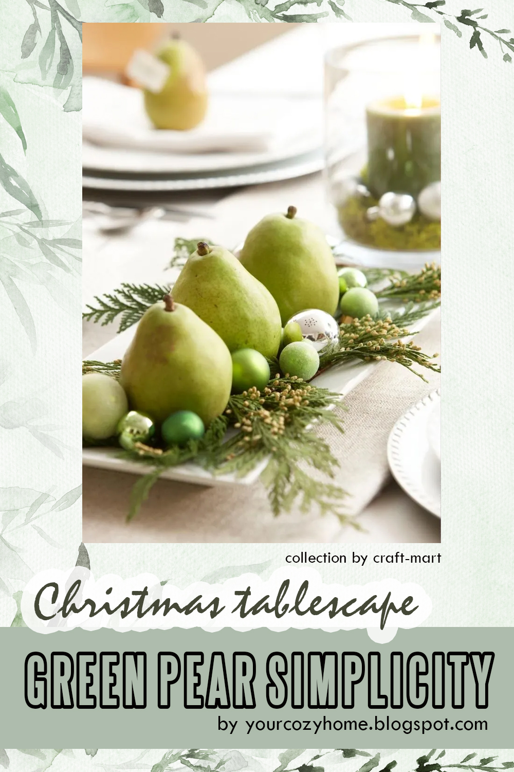 Green Pear Plate Table Decor - Craft-Mart