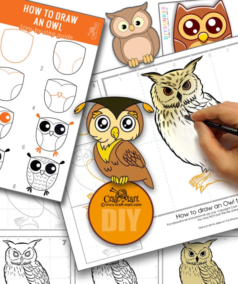 213-how-to-draw-an-owl-6-different-ways-featured - Craft-Mart