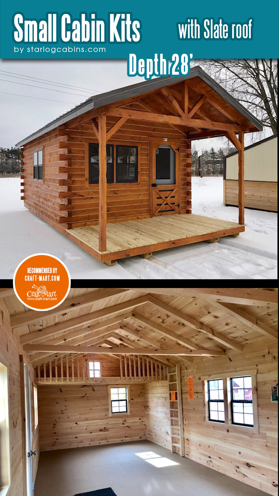 303-Slate-roof-small-cabin-kits - Craft-Mart