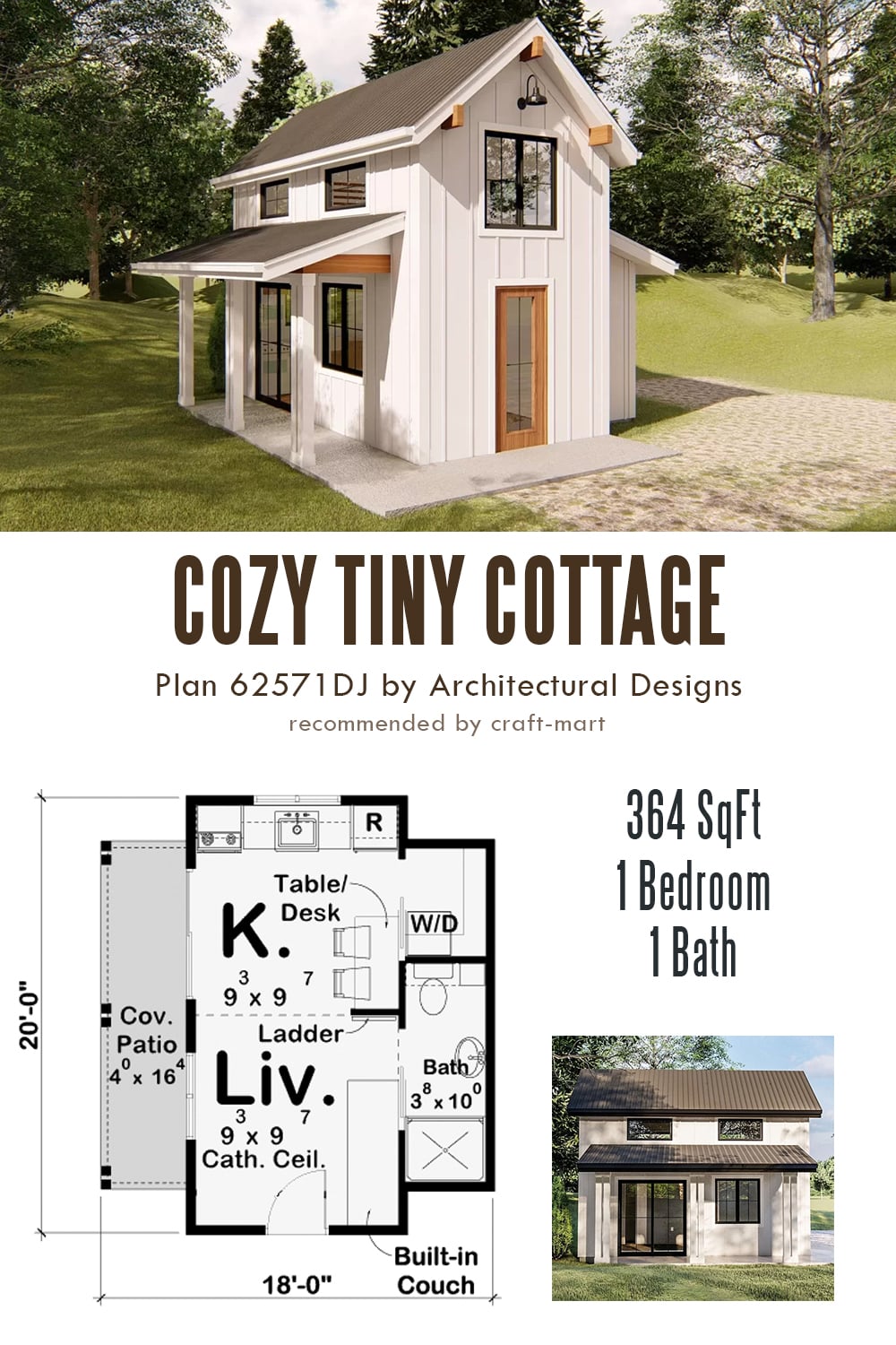 141 8 Tiny Cottage Houseplan 62571dj Craft Mart