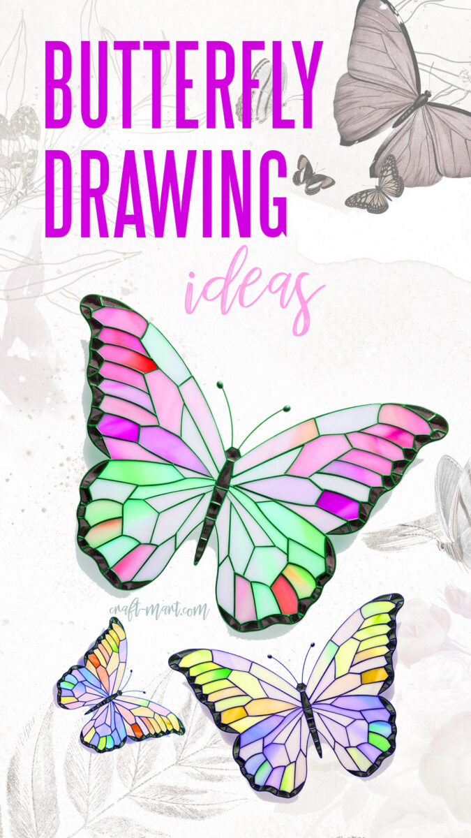 27+ Easy Butterfly Drawing Ideas for creative art projects - Craft-Mart