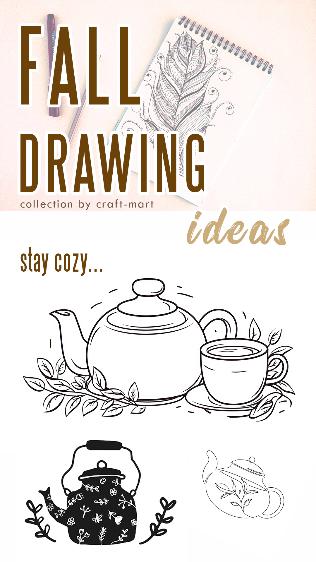 Stay cozy this fall: tea cup and teapot drawing ideas - Craft-Mart