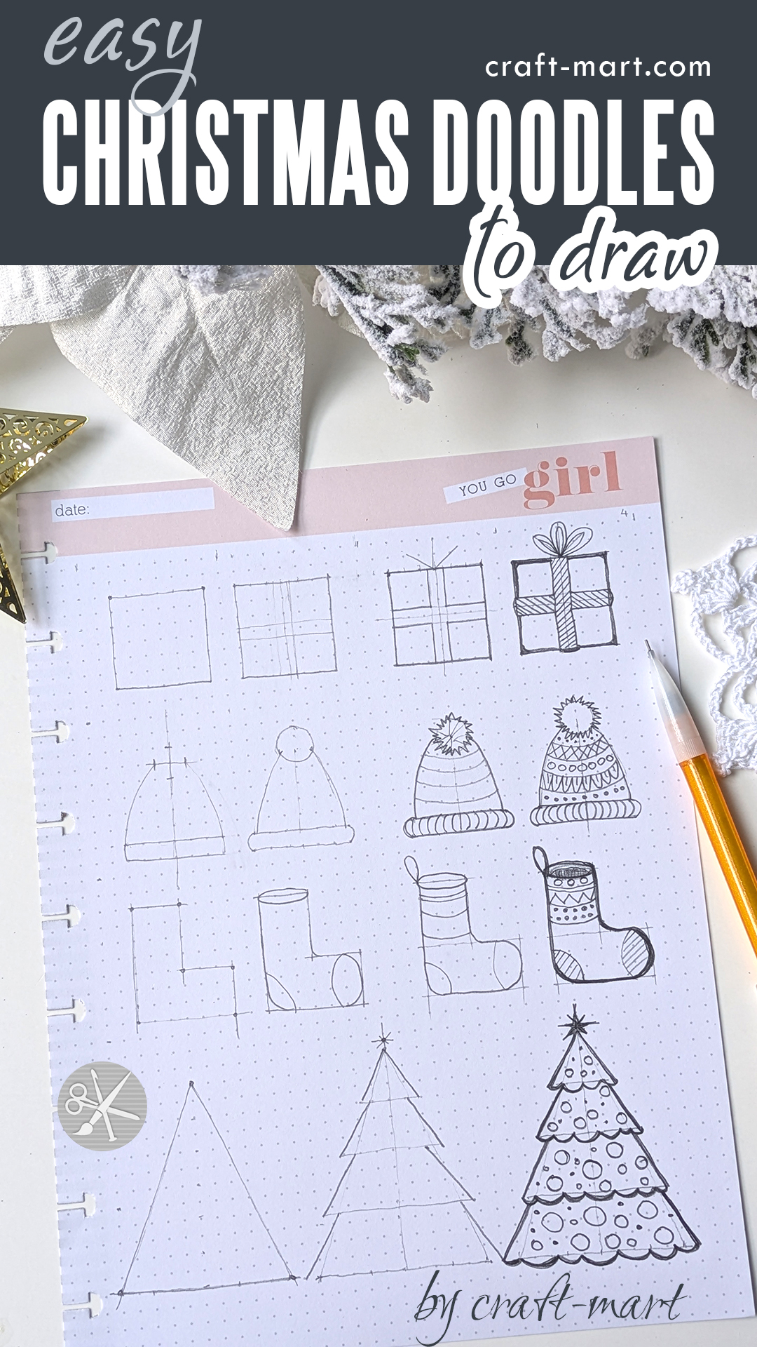 Christmas Doodles Made Easy for Stress Relief - Craft-Mart
