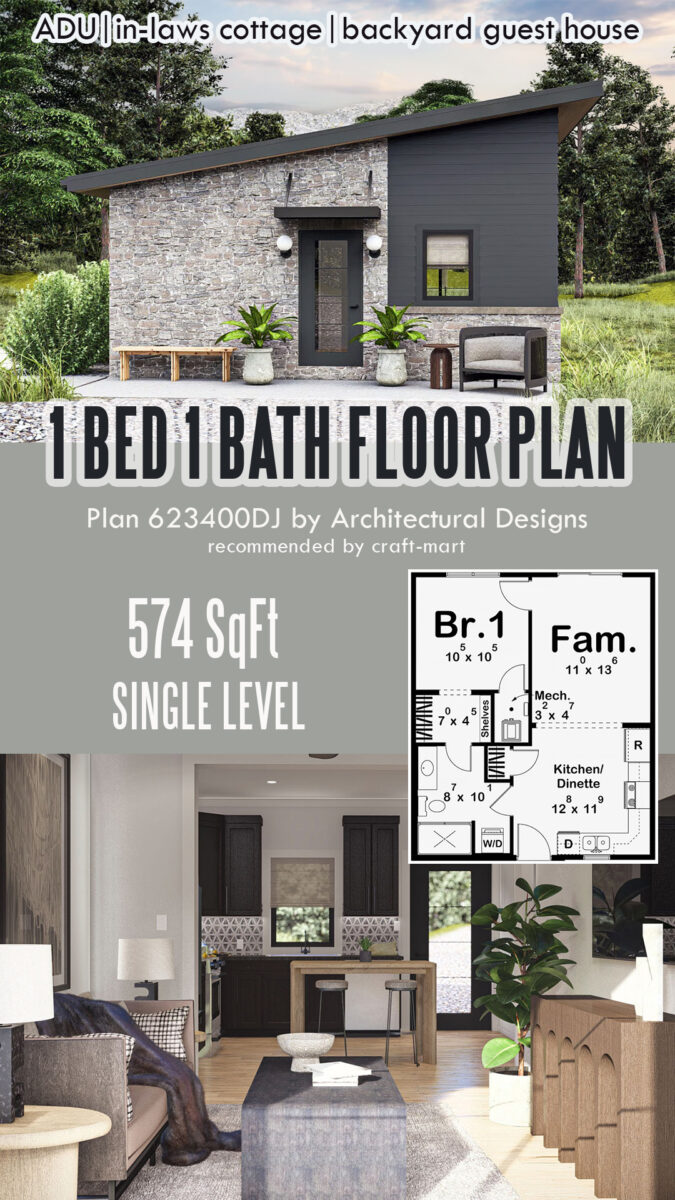 Ten 1 Bedroom House Plans: Cost-Efficient and Modern - Craft-Mart