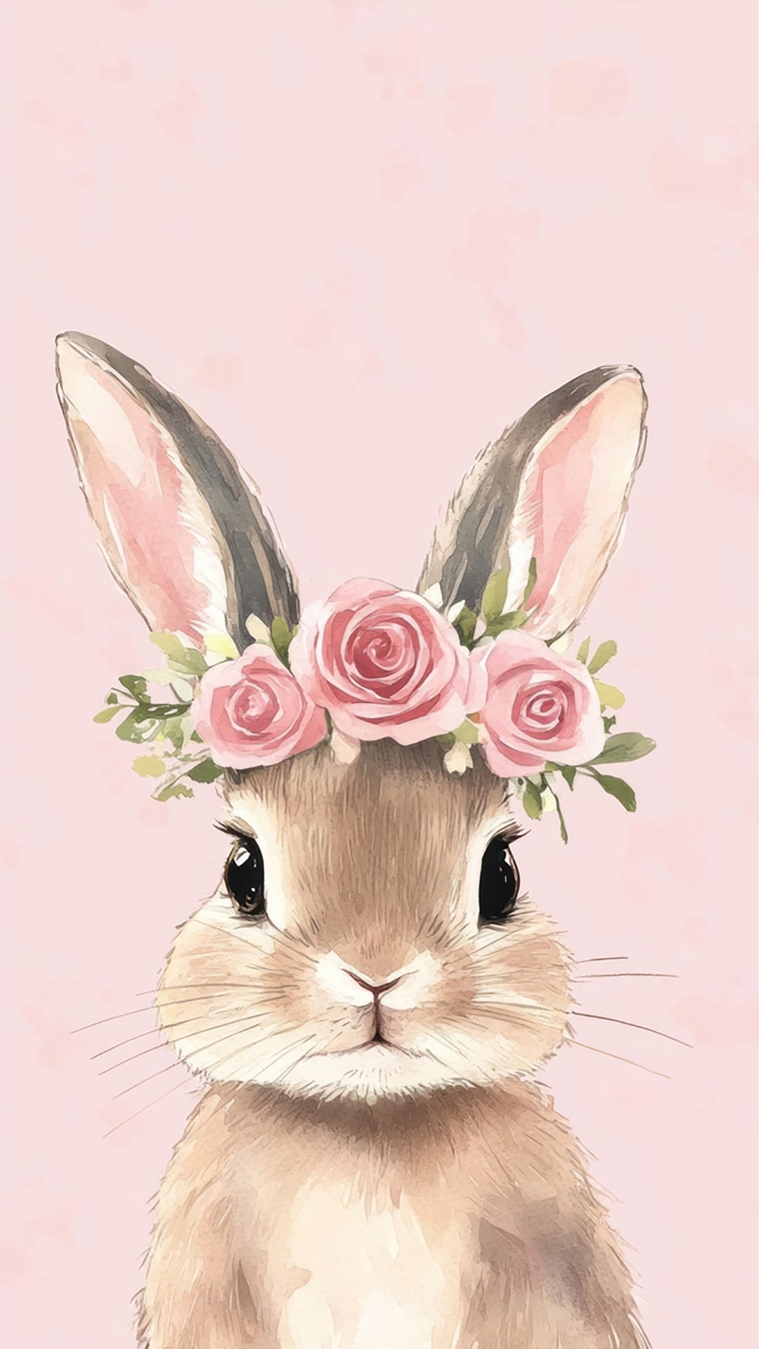 Cute Bunny with Roses Spring Art - Craft-Mart