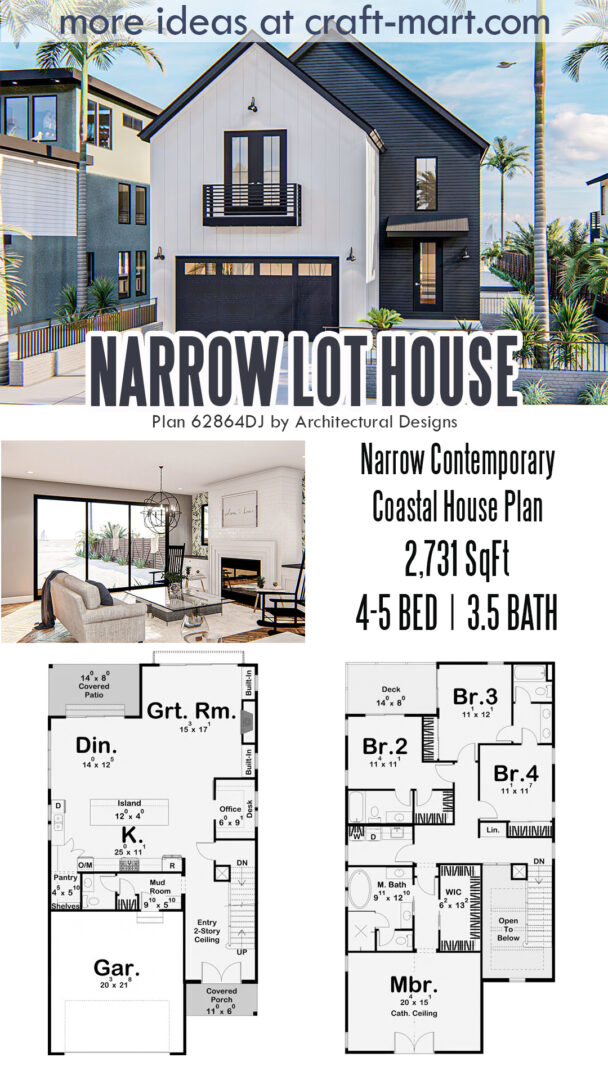 7 Narrow Lot House Plans - Craft-Mart