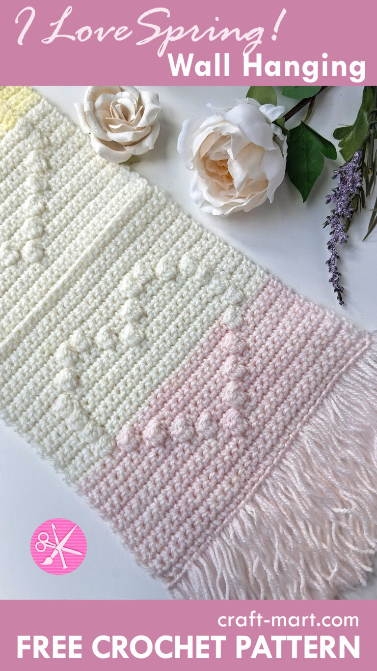 Crochet Wall Hanging 'I Love Spring' - Craft-Mart