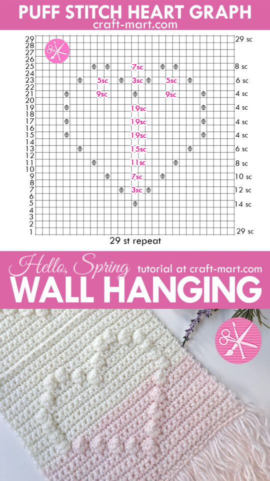 Crochet Wall Hanging 'I Love Spring' - Craft-Mart
