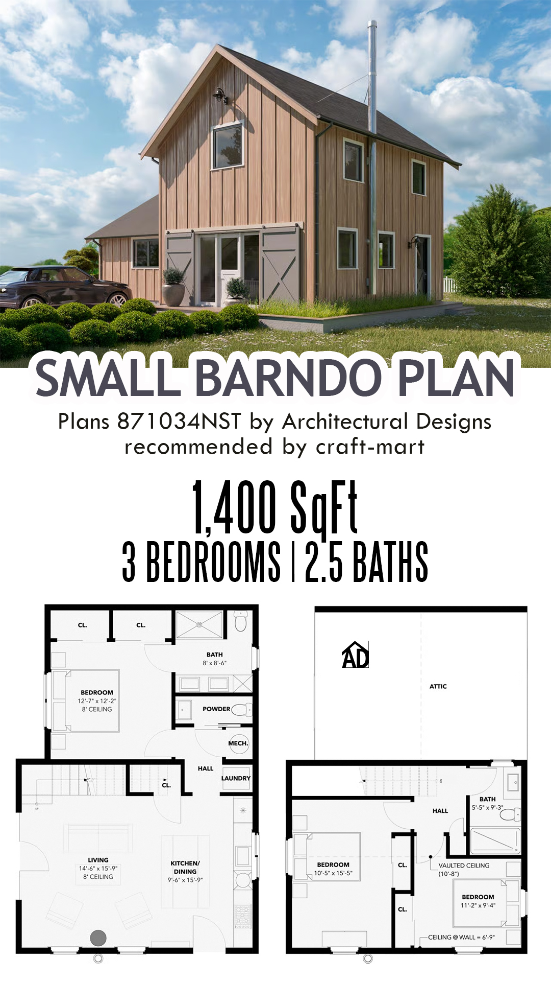 358_12_Small Barndo Plans to Build Your Dream Home_871034NST - Craft-Mart