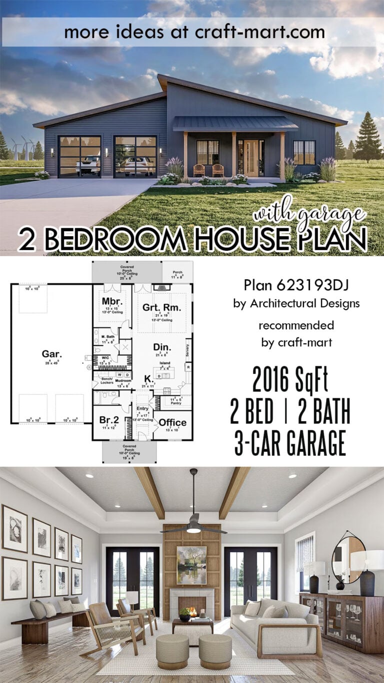 2-Bedroom House Plans with Garage: 11 Practical Solutions - Craft-Mart