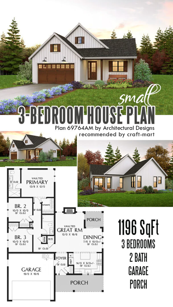 14+ Small 3-Bedroom House Plans - Craft-Mart