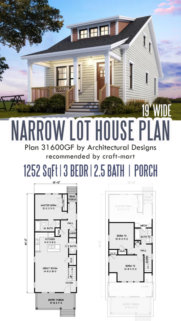 10+ Narrow Lot House Plans: Pros & Cons - Craft-Mart